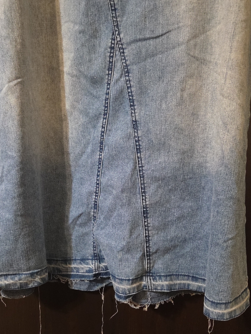 Fashion Bug | Skirts | Fashion Bug Long Jean Skirt Distressed Hemline ...